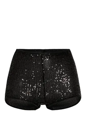 Alchemy Fashions X Lia Aram Sequin-embellished Shorts - Black
