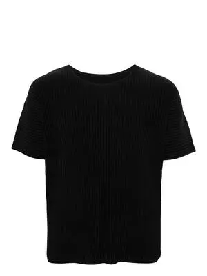 Issey Miyake Basic Plissé Round-neck T-shirt - Black