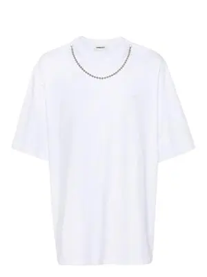 AMBUSH Chain-detail Logo-embroidered T-shirt - White