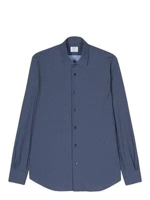 MAZZARELLI Geometric-print Shirt - Blue