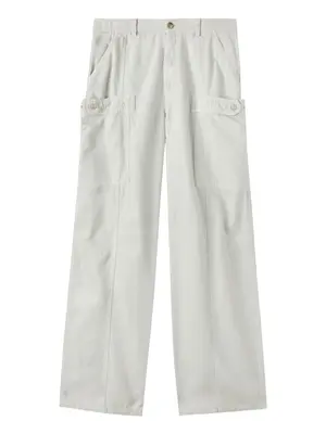 Palm Angels Patch-pocket Wide-leg Trousers - Grey
