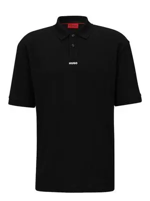 Hugo Logo-print Cotton Polo Shirt - Black