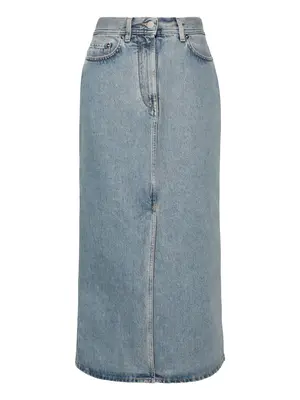 Loulou De Saison Loulou Studio High-rise Long Denim Skirt - Blue