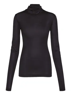 FERRAGAMO V-back Silk-blend Top - Black