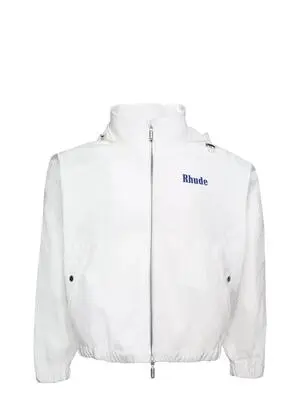 Rhude Logo-print Hooded Track Jacket - White