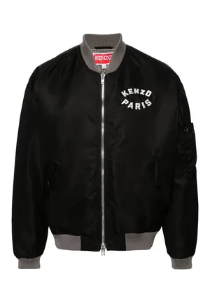 Kenzo Lucky Tiger Embroidered Bomber Jacket - Black