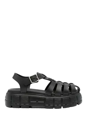 Miu Miu Appliqué-logo Flatform Sandals - Black