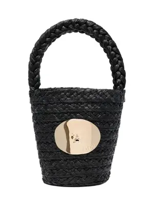 PATOU Raffia Bucket Bag - Black