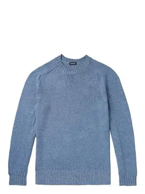 Zegna Silk, Cashmere And Linen-blend Sweater - Blue