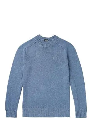 Zegna Silk, Cashmere And Linen-blend Sweater - Blue