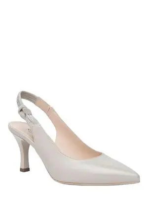 NEROGIARDINI Pointed Toe Slingback Pumps - Beige/khaki