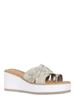 NYDJ Reesie Platform Wedge Sandal - Pewter