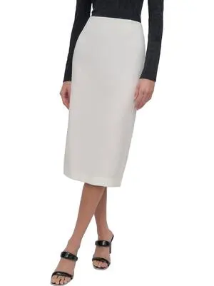 Dkny Pull-on Pencil Skirt - Ivory