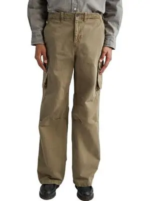 Our Legacy Mount Cotton Cargo Pants - Uniform Olive Herringbone