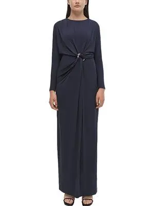 Simkhai Maisie Long Sleeve Draped Dress - Midnight