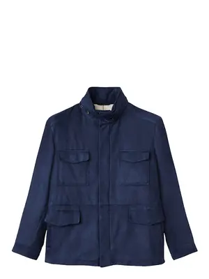 Loro Piana Suede Field Jacket - Very Dark Blue