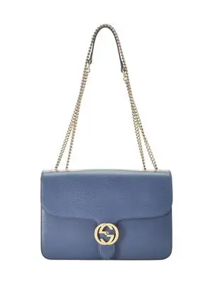 Gucci Leather Interlocking Crossbody Bag - Blue