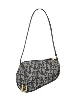 Dior Trotter Canvas Saddle Pouch - Navy