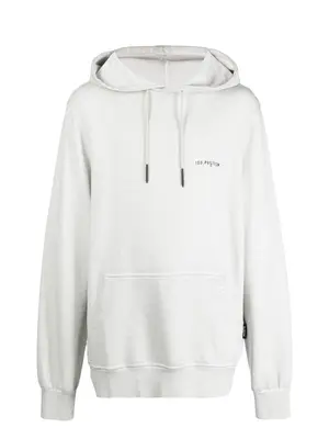 ISO.POETISM Logo-print Cotton Hoodie - Grey