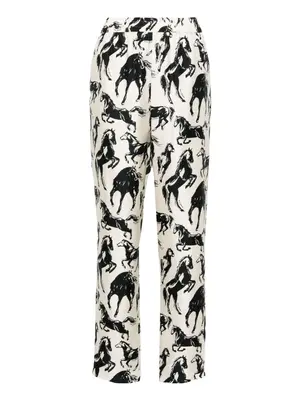 Balmain Horse-print Tapered Trousers - Neutrals