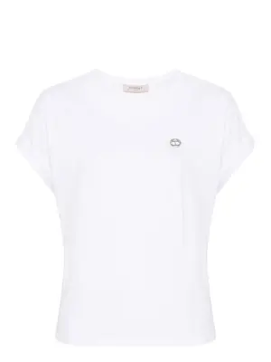 TWINSET Logo-plaque Cotton T-shirt - White