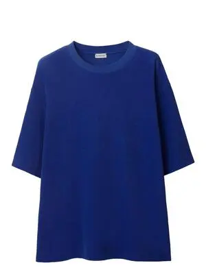 Burberry Ekd-motif Towelling T-shirt - Blue