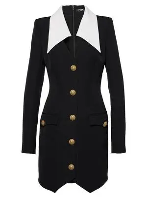 Balmain Virgin Wool Minidress - Black