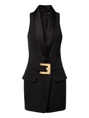 Balmain Virgin Wool Minidress - Black