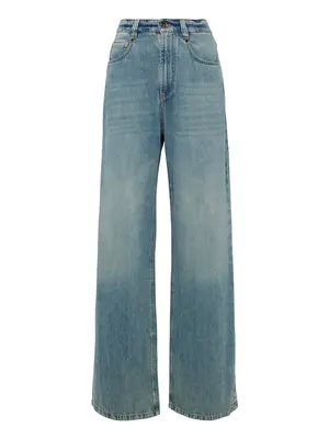 Brunello Cucinelli High-rise Wide-leg Jeans - Blue