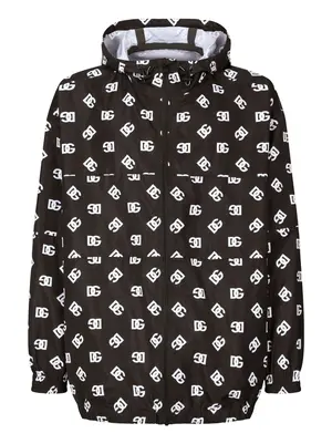 Dolce & Gabbana Monogram-print Hooded Jacket - Black