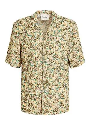 Nanushka Floralprint Crinkledcrepe Shirt - Beige