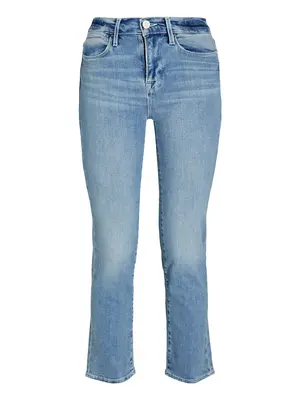 FRAME Le High Straight Cropped Jeans - Light Denim
