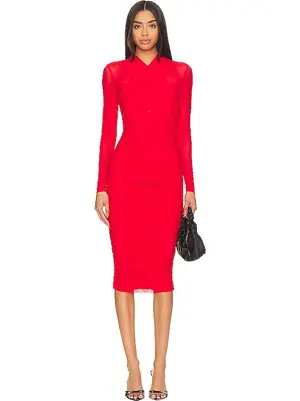 Bardot Aliyah Dress - Fire Red