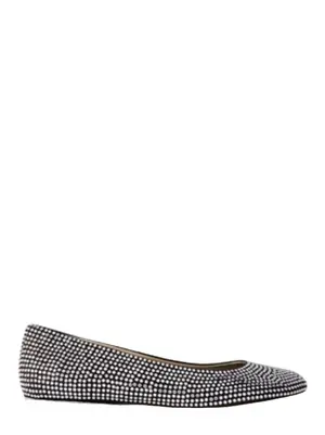 Loewe Crystal-embellished Suede Ballet Flats - Black
