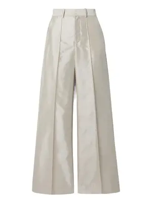 Rosie Assoulin Dupioni Flared Trousers - Ecru