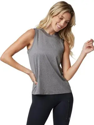 Vuori Energy Long Tank Top - Heather Grey