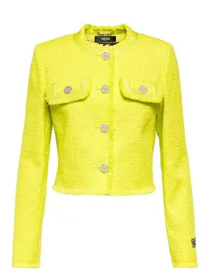 Versace Cotton-blend Boucle Jacket - Yellow
