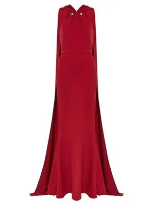 Safiyaa Safiyaa Lilien Halterneck Gown Red