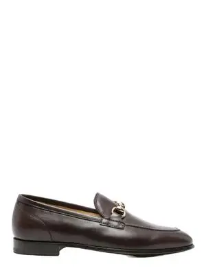 SCAROSSO Alessandra Leather Loafers - Brown