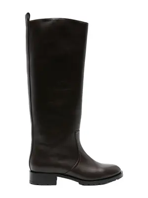 SCAROSSO Scarosso Sofia Leather Knee-High Boots Brown
