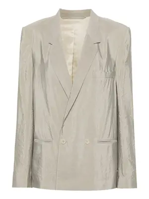 LEMAIRE Double-breasted Crinkled Blazer - Grey