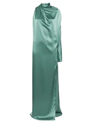 Atlein Single-sleeve Draped Gown - Green