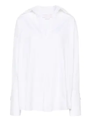 GENNY Crystal-embellished Poplin Blouse - White