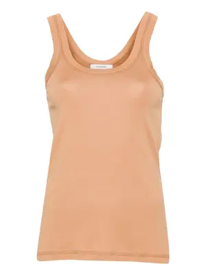 LEMAIRE Ribbed Cotton Tank Top - Brown