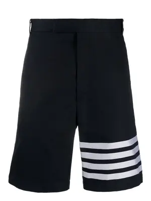 Thom Browne 4-bar Stripe Cotton Shorts - Blue