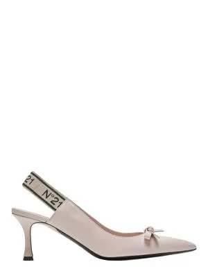 N°21 Logo-strap Bow Leather Pumps - Pink