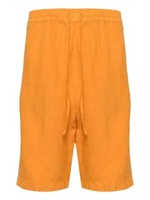 120% Lino Linen Bermuda Shorts - Orange