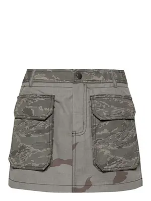 MARINE SERRE Regenerated Camouflage Miniskirt - Grey