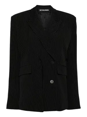 Ottolinger Signature Split Pinstripe Blazer - Black