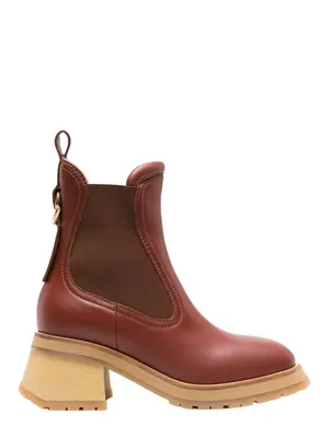 Moncler Gigi 70mm Leather Chelsea Boots - Brown